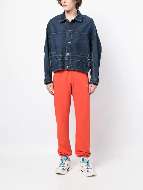 COUNTY OF MILAN Logo-print Cotton Track Pants - Red