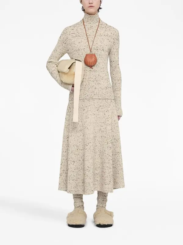 JIL SANDER Ribbed-knit Wool Skirt