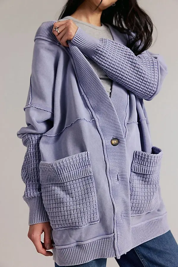Free People We The Free Brooklyn Cardigan - Frosted Violet