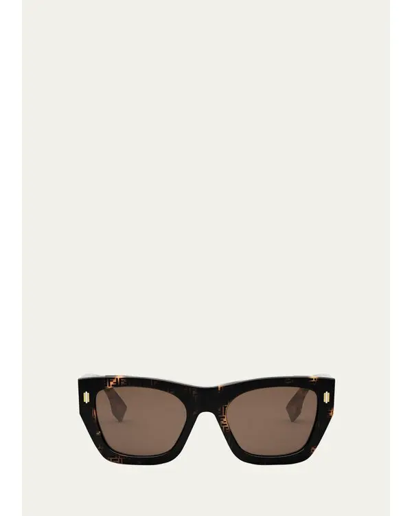Fendi Roma Rectangle Sunglasses - Havana/brown