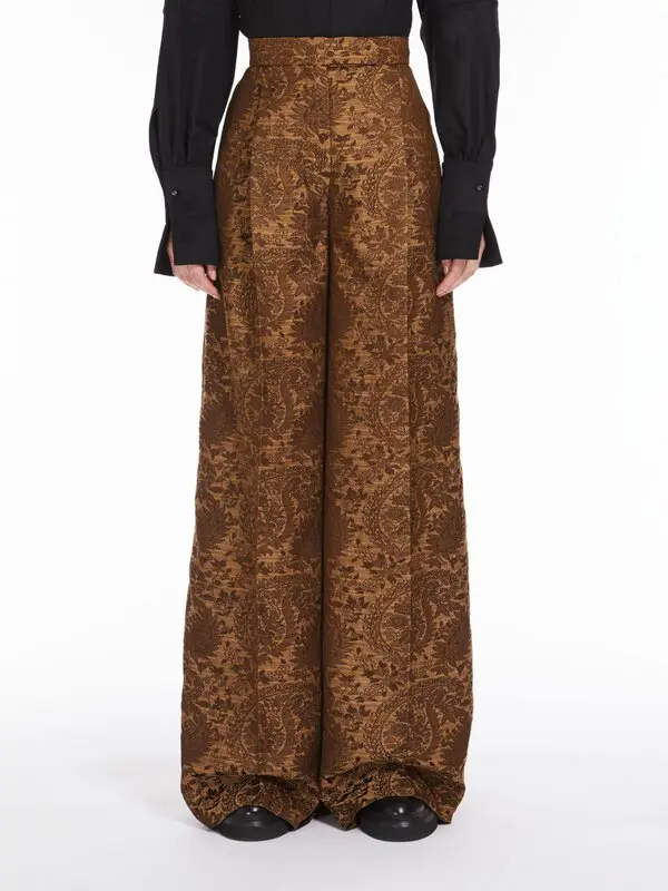 Max Mara Wide, Jacquard Wool Trousers