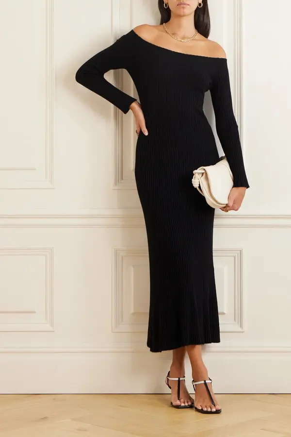 LISA YANG Marvin Ribbed Cashmere Midi Dress