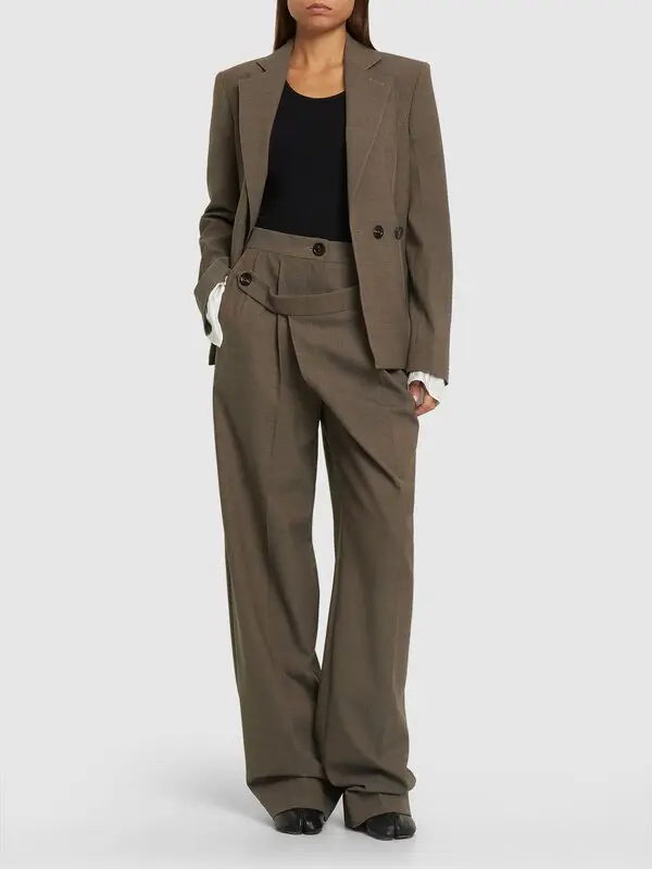 PETER DO Wool Blend Wrap Wide Pants