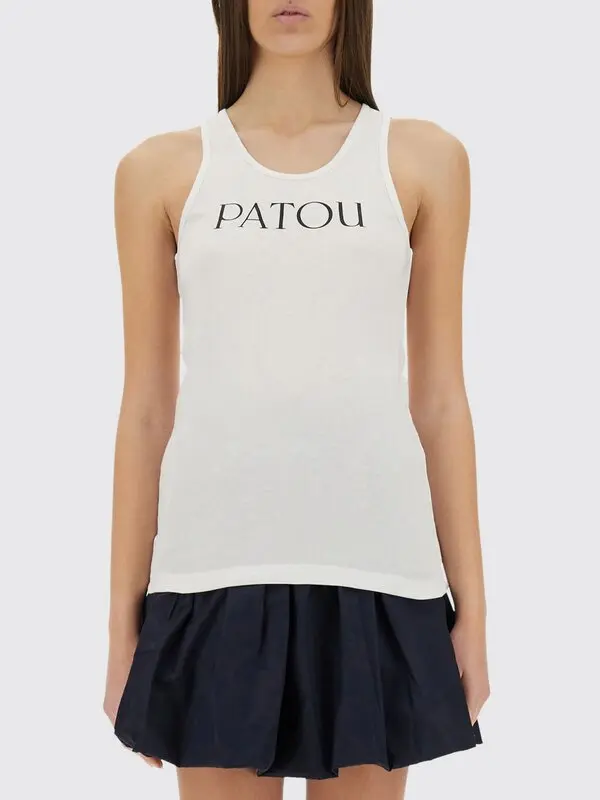 PATOU Cotton Tank Top With Logo - White