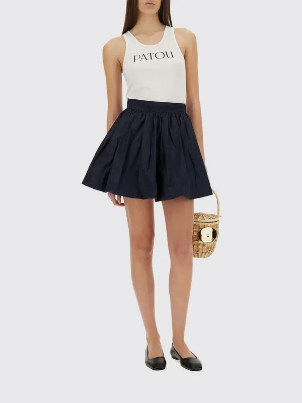 PATOU Cotton Tank Top With Logo - White