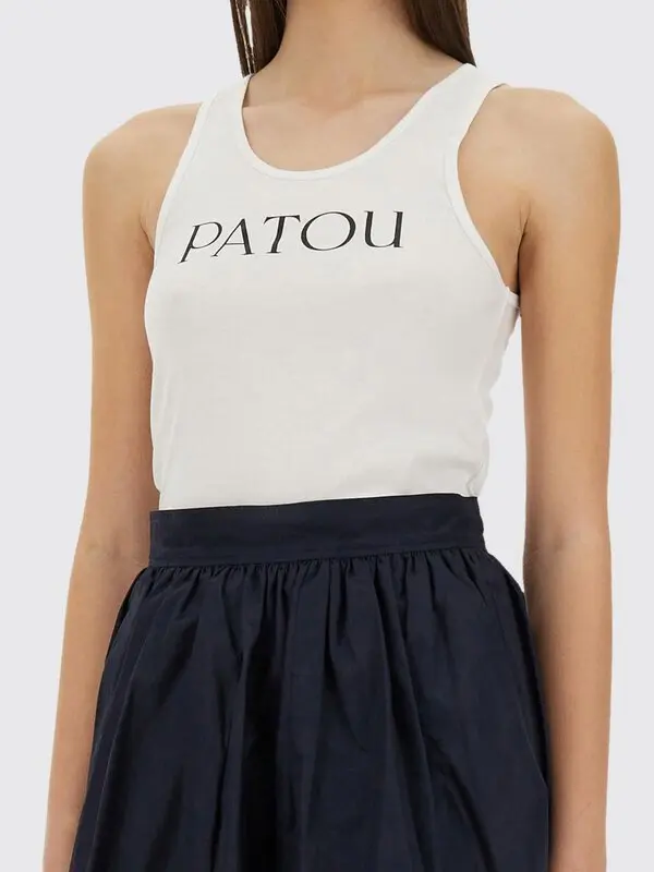 PATOU Cotton Tank Top With Logo - White
