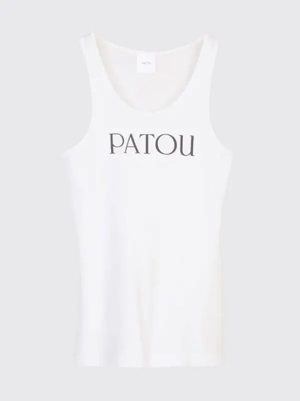 PATOU Cotton Tank Top With Logo - White
