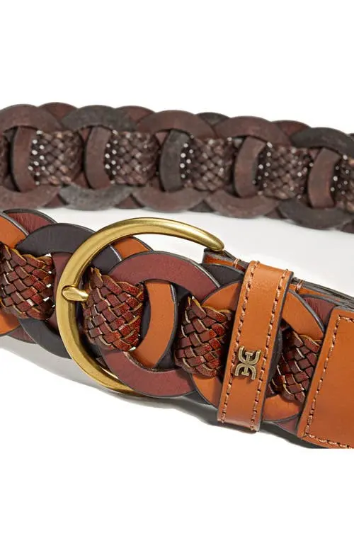 Sam Edelman Woven Leather Link Belt - Multi-brown