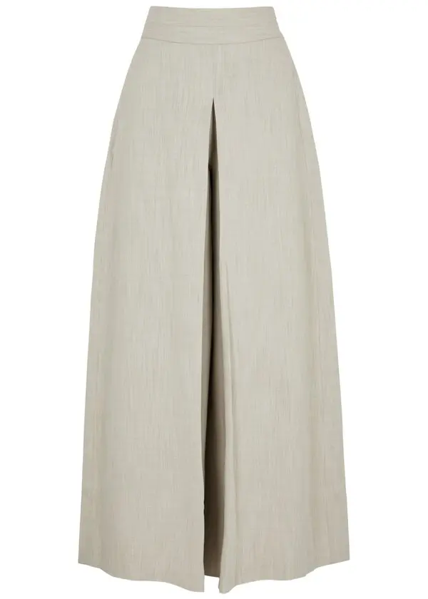 Palmer//harding Origin Wide-leg Cotton-blend Trousers