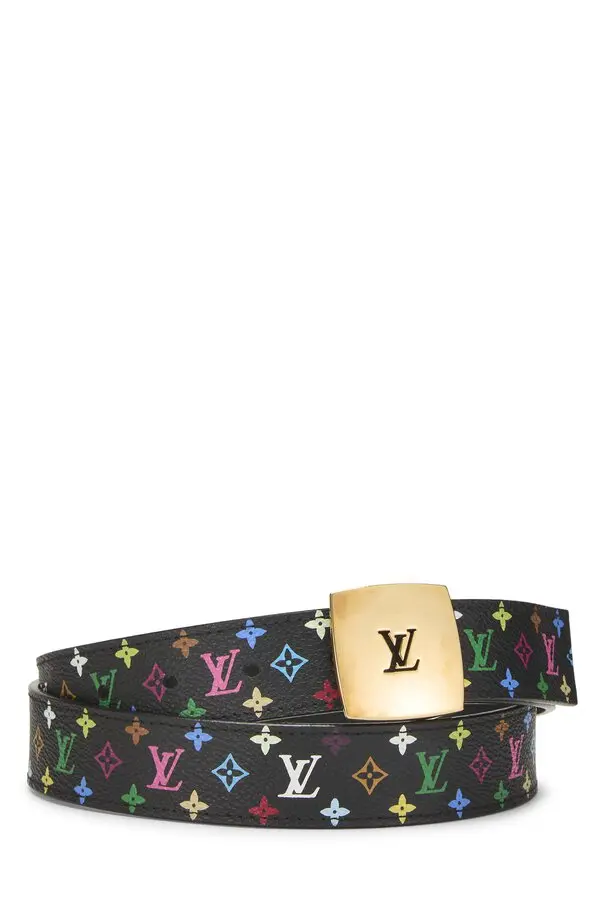 LOUIS VUITTON Takashi Murakami X Monogram Multicolore Ceinture 90 - Black