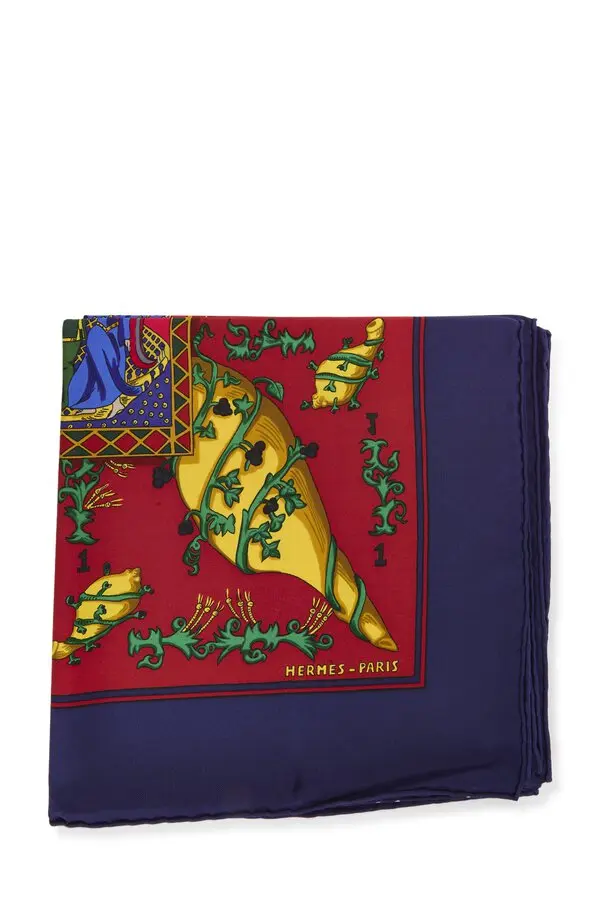 Hermès Multicolor 'le Tarot' Silk Scarf 90