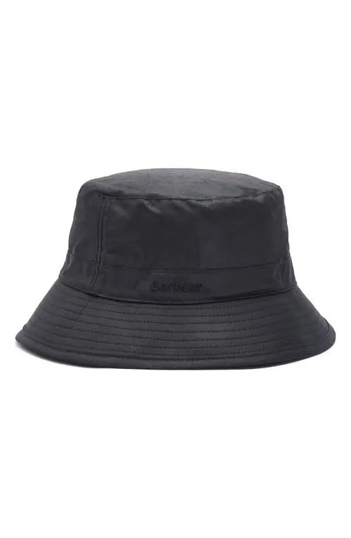 Barbour Waxed Cotton Bucket Hat - Black
