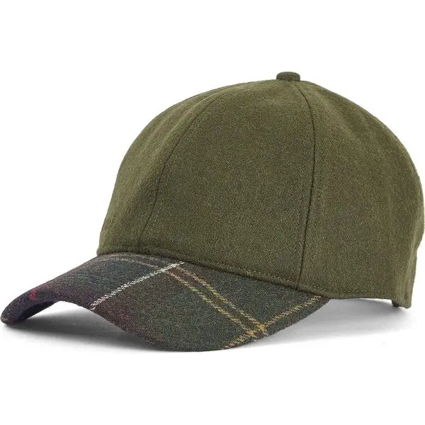 Barbour Roker Plaid Baseball Cap - Forest Green/classic