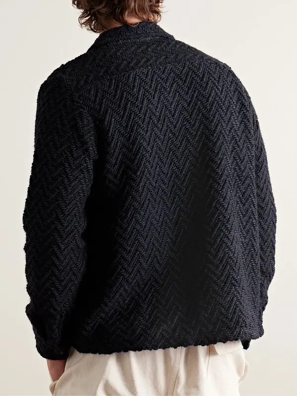 Portuguese Flannel Herringbone Tweed Overshirt