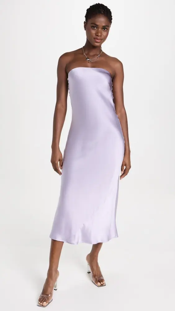 reformation joana silk dress review Reformation Joana Silk Dress In Aura - 60% Off