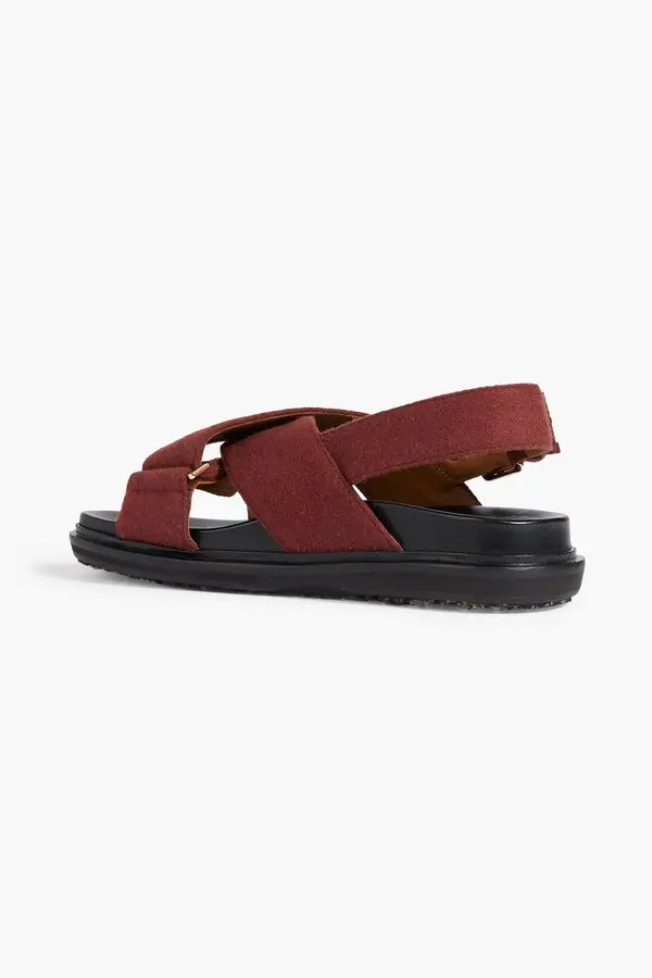 Marni Fussbett Felt Slingback Sandals - Brick