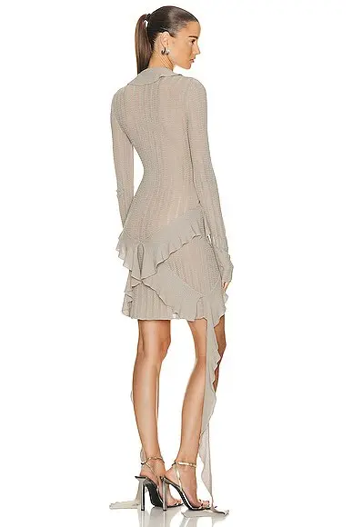 Dion Lee Snakeskin Ruffle Mini Dress In Grey In Alloy - 40% Off |  Editorialist