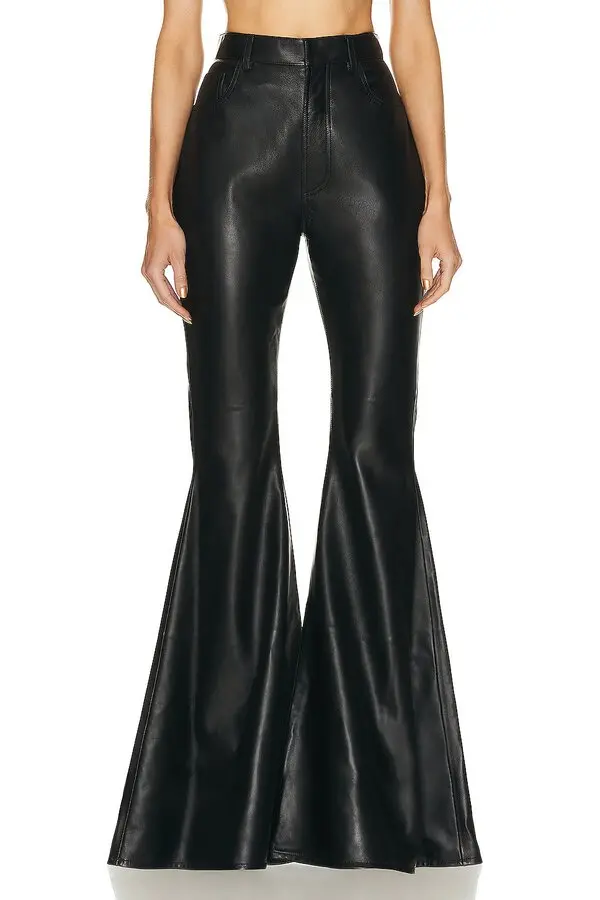 Alaïa Leather Flare Pant - Noir Alaia