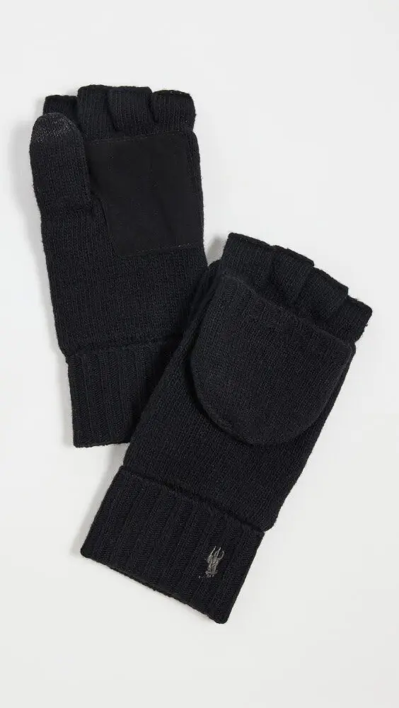 Polo Ralph Lauren Wool-blend Convertible Mittens - Polo Black
