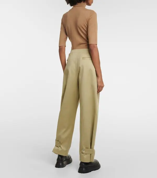Burberry Cotton Straight Leg Trousers