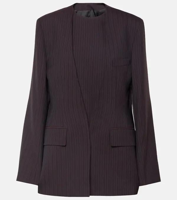 Victoria Beckham Herringbone Chalk Stripe Blazer