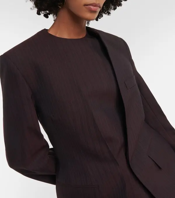 Victoria Beckham Herringbone Chalk Stripe Blazer