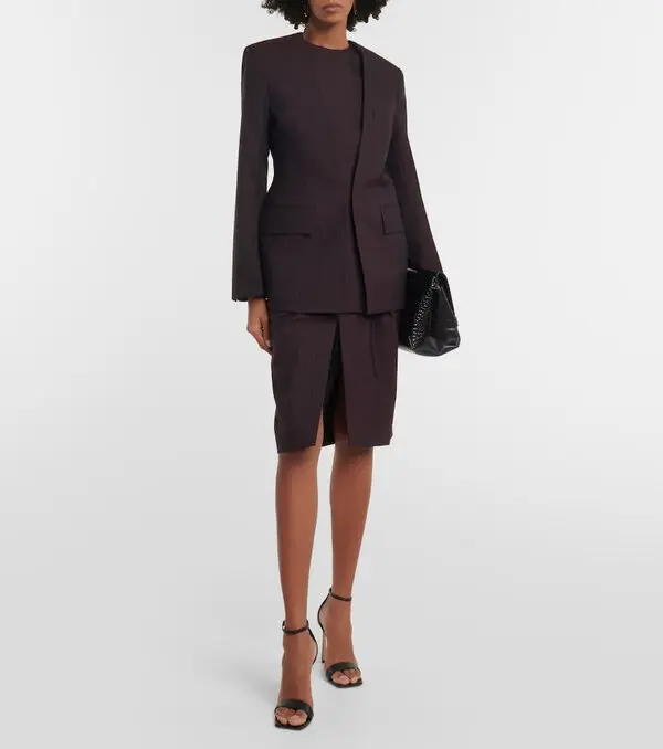 Victoria Beckham Herringbone Chalk Stripe Blazer
