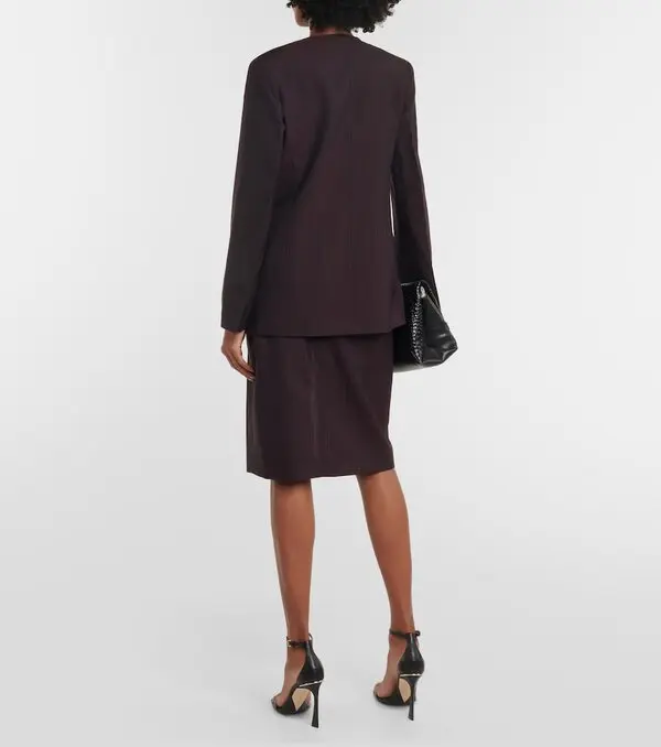 Victoria Beckham Herringbone Chalk Stripe Blazer