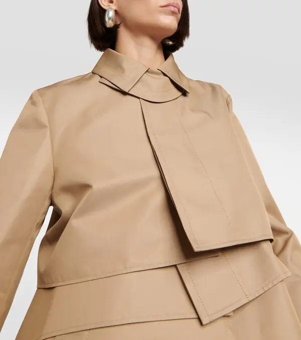 Sacai Cotton Gabardine Blouson Jacket In Beige - 30% Off
