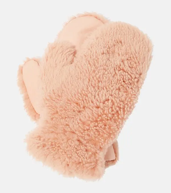 YVES SALOMON Shearling-trimmed Mittens - Pink