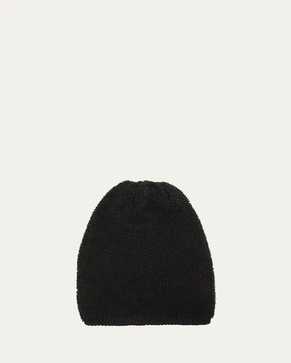 Inverni Bouclé Cashmere Beanie - Black