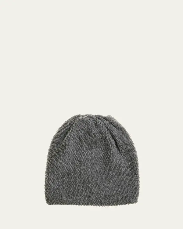 Inverni Bouclé Cashmere Beanie - Graphite Grey