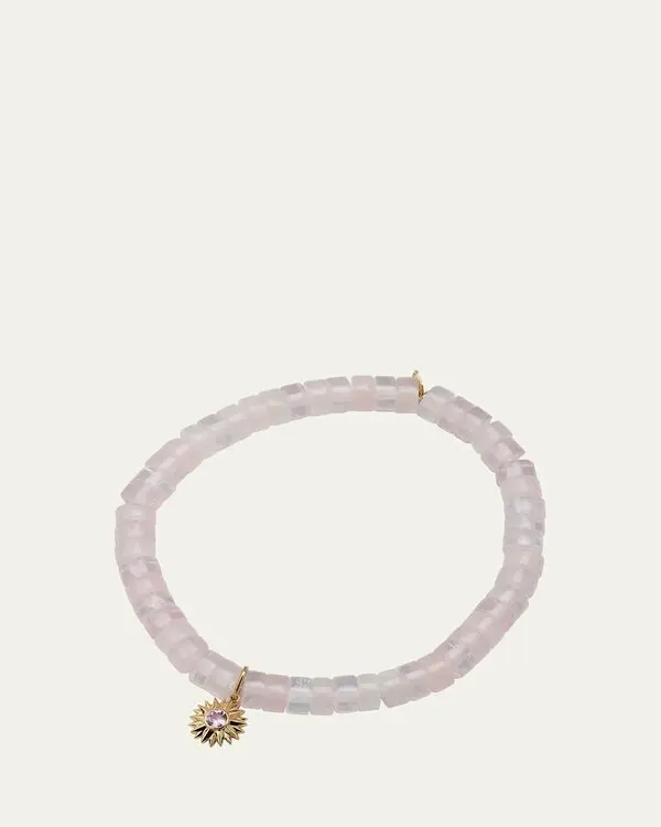 SYDNEY EVAN 14k Yellow Solar Compass Pink Sapphire Charm Bracelet - Gold
