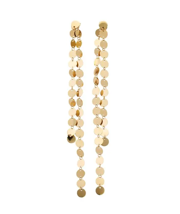 Lana Jewelry 14k Yellow Laser Disc Linear Earrings - Gold