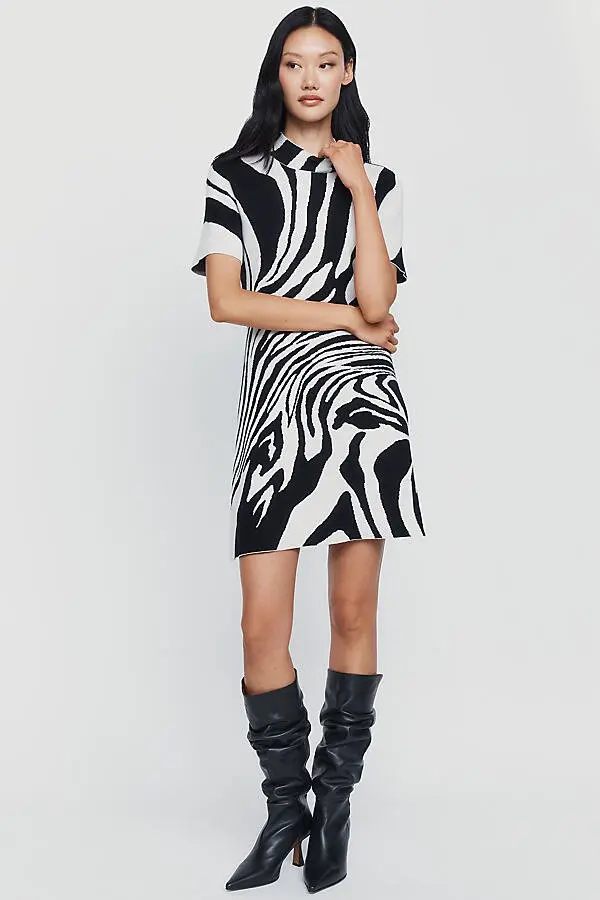 Anthropologie Short-sleeve Mock-neck Sweater Mini Dress