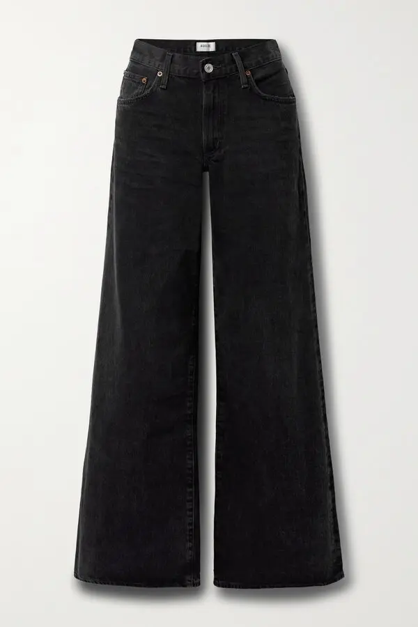 AGOLDE Clara Baggy Wide-leg Organic Jeans - Black