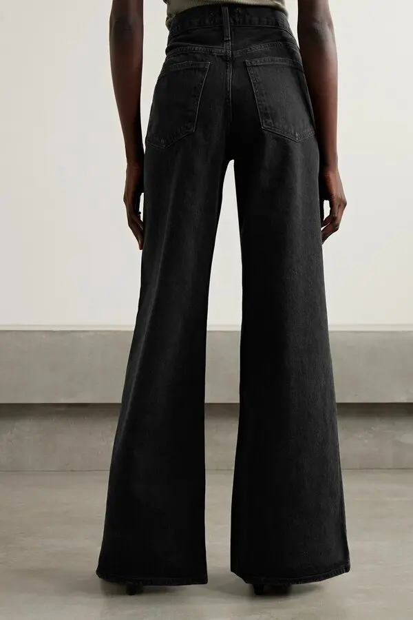 AGOLDE Clara Baggy Wide-leg Organic Jeans - Black