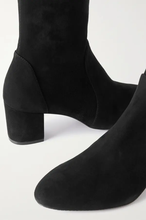 STUART WEITZMAN Yuliana Suede Sock Boots - Black