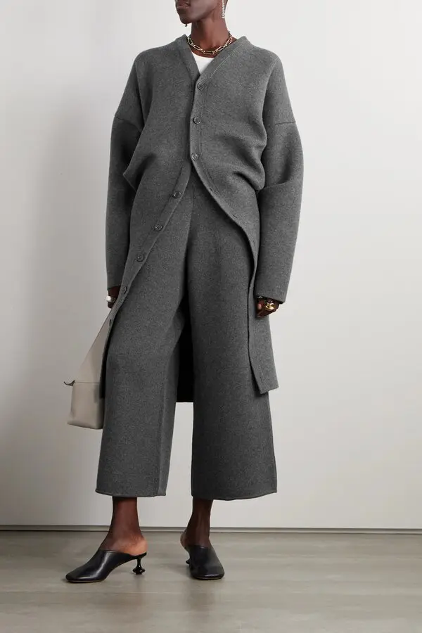 Loewe Cropped Cashmere Wide-leg Pants