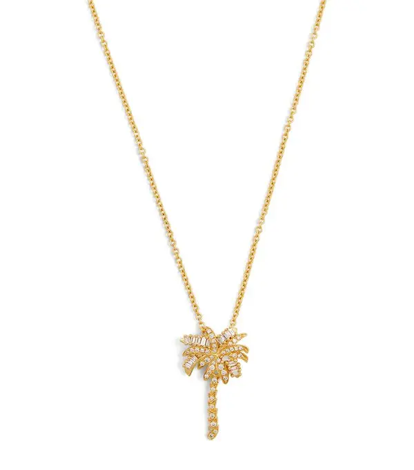 ANITA KO Small Palm Tree Pendant Necklace - Gold