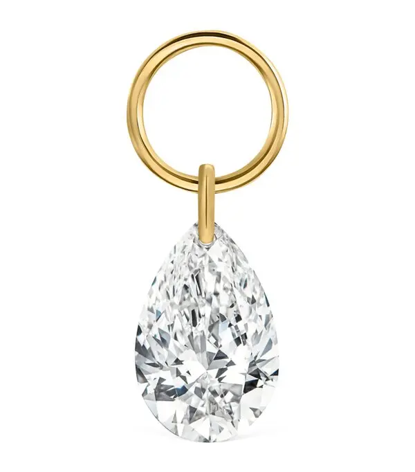 MARIA TASH Pear Floating Diamond Charm - Gold
