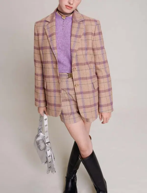 Maje Checked Suit Jacket