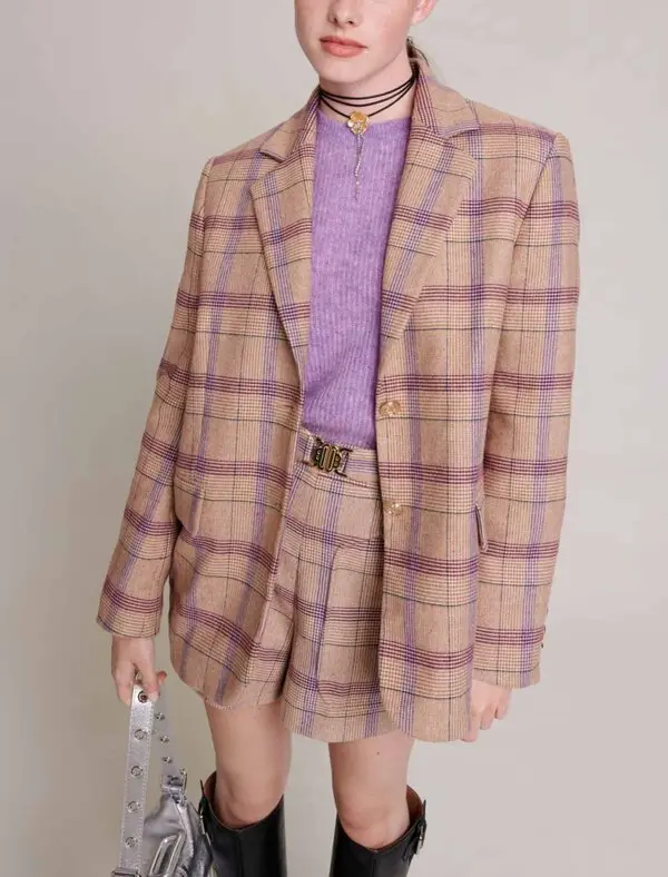 Maje Checked Suit Jacket
