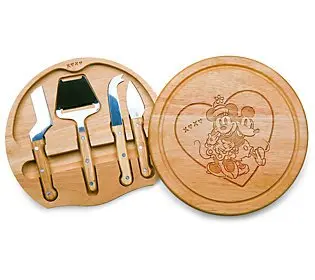 TOSCANA Mickey & Minnie Mouse Heart Charcuterie Board Set - One-color