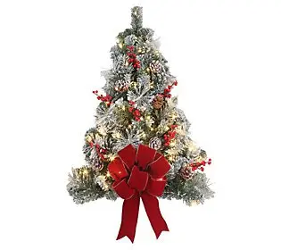 HAUTE DECOR 28' Frosted Christmas Wall Tree - One-color