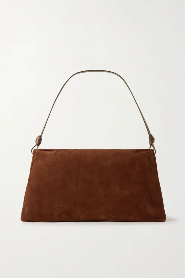 Staud Vivi Leather-trimmed Suede Shoulder Bag