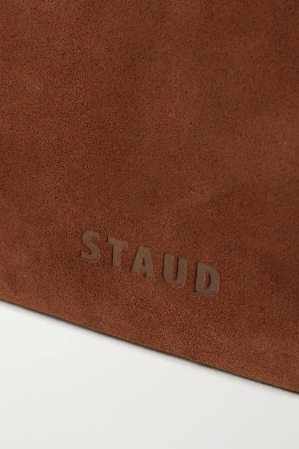 Staud Vivi Leather-trimmed Suede Shoulder Bag