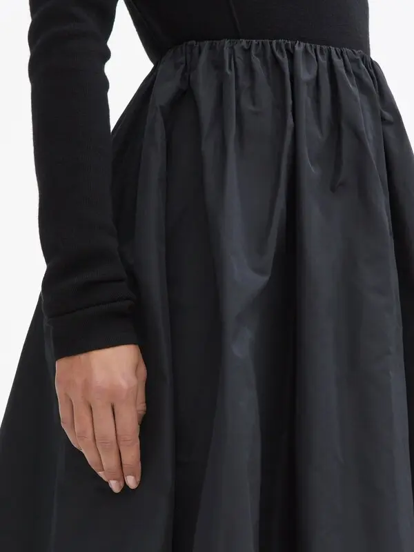 HOUSE OF DAGMAR A-lined Silk Taffeta Midi Skirt