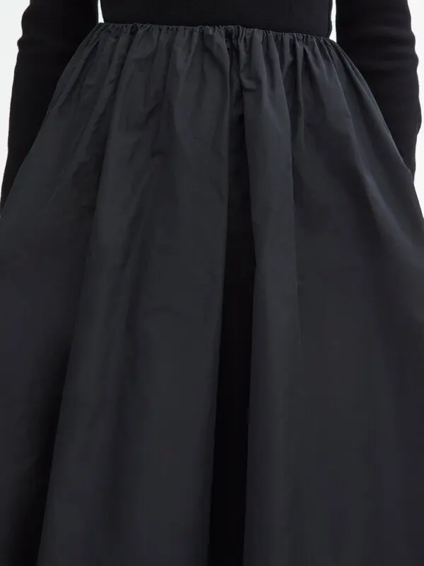 HOUSE OF DAGMAR A-lined Silk Taffeta Midi Skirt