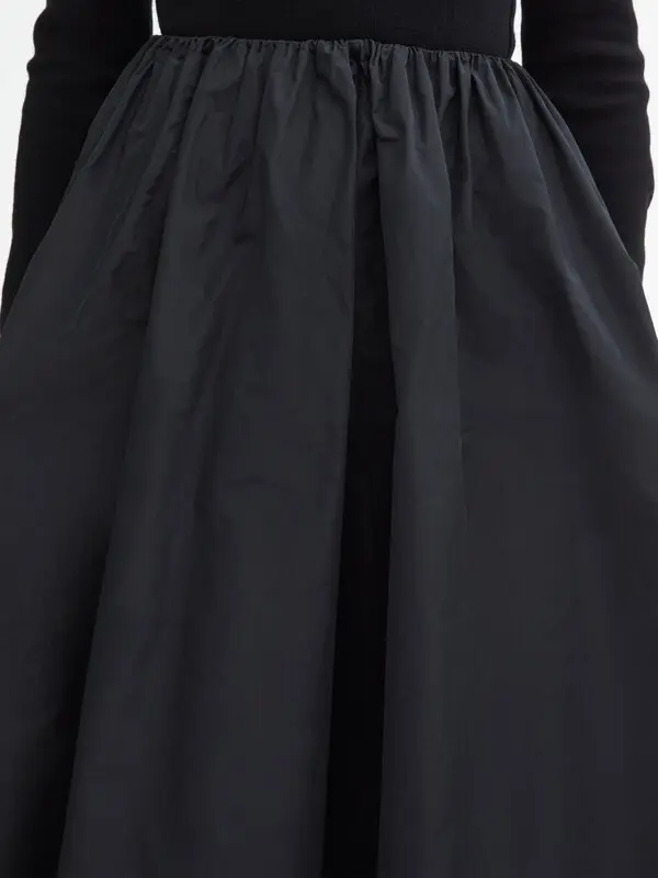 HOUSE OF DAGMAR A-lined Silk Taffeta Midi Skirt